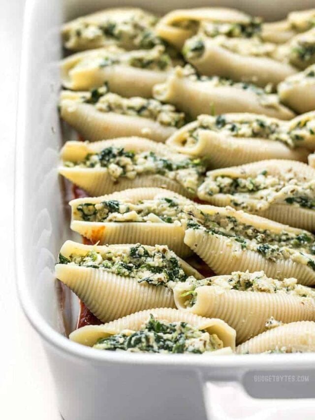 Freezer Friendly Pesto Stuffed Shells Recipe - Budget Bytes