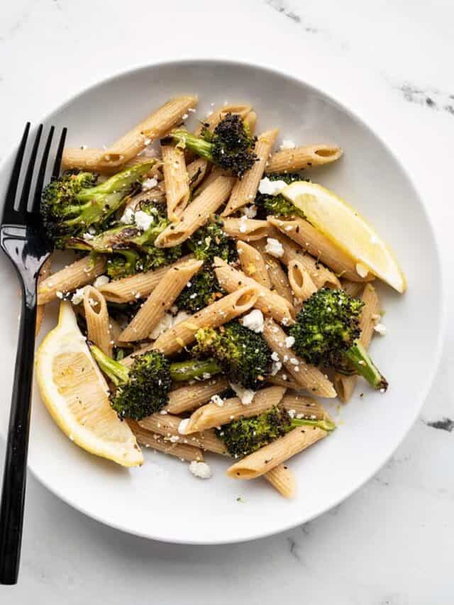 Roasted Broccoli Pasta with Lemon and Feta - Budget Bytes