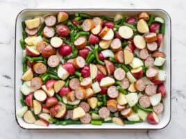 Sheet Pan Kielbasa Potatoes and Green Beans - Budget Bytes