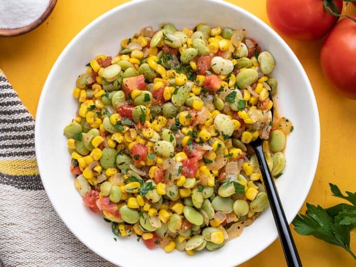 Succotash (Stewed Corn and Beans) - Budget Bytes
