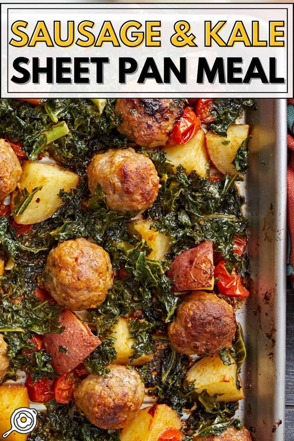 Repas de boulettes de viande de saucisse et de chou frisé