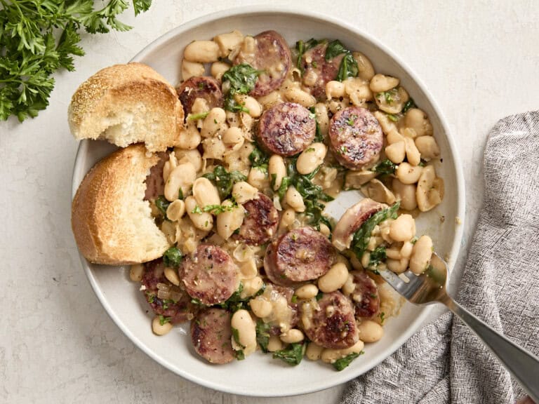 Chicken Sausage White Bean Skillet - Budget Bytes