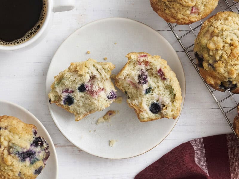 Blueberry Rhubarb Muffins - Budget Bytes