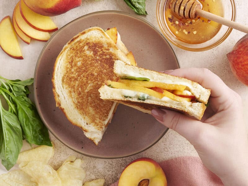 Honey Peach Grilled Cheese - Budget Bytes